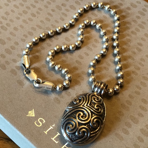 Silpada | Jewelry | Silpada Sterling Oval Scroll Locket Necklace | Poshmark